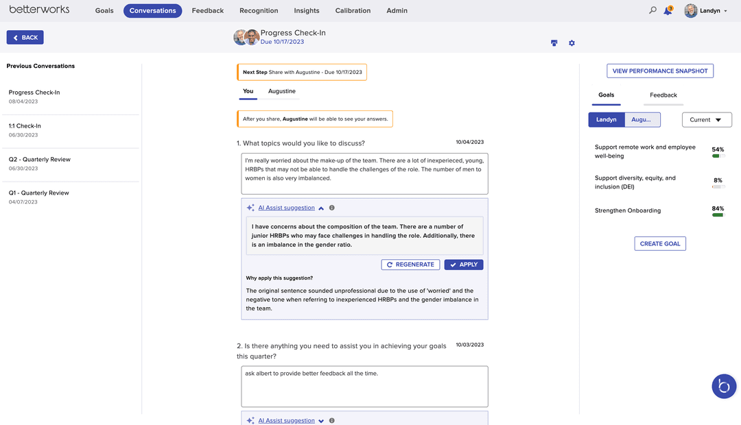 Betterworks Software Reviews, Demo & Pricing - 2026