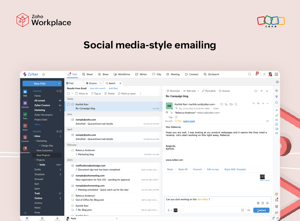 Zoho Workplace Software Reviews, Demo & Pricing - 2026