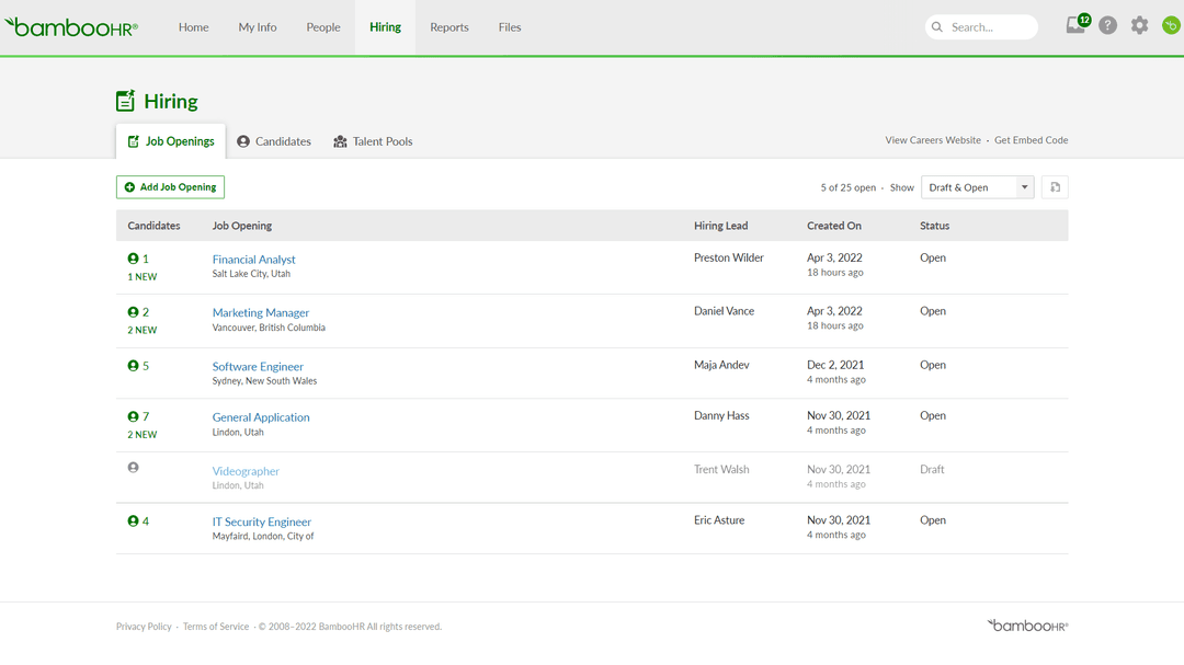 BambooHR Software Reviews, Demo & Pricing - 2025